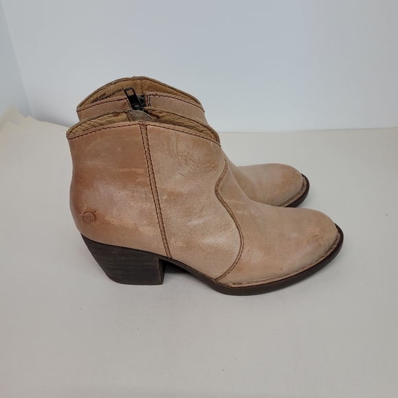 Born | Shoes | Born Size 65 Tan Leather Sidezip Western Rodeo Ankle ...